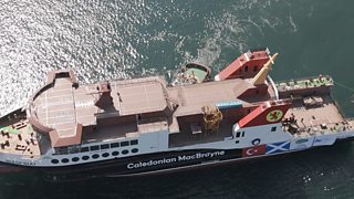 Islay Turkish-built CalMac ferry successfully launched - BBC News