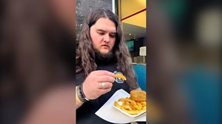 American TikTok star Kalani Ghost Hunter tries Hull chip spice - BBC News