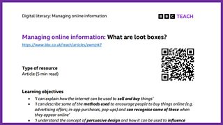 What are loot boxes? - BBC Teach