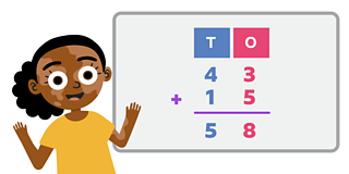 Adding 2-digit numbers - KS2 Maths - Year 3 - from BBC Bitesize
