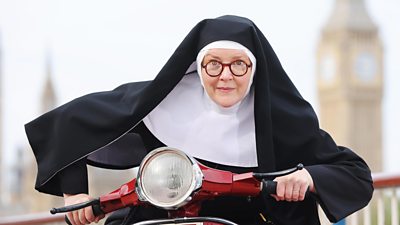 Nuns on the Run: UKTV stunt sees flash mob of moped-riding nuns in ...