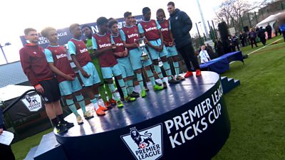 Jermaine Jenas visits the Premier League Kicks Cup - BBC Sport