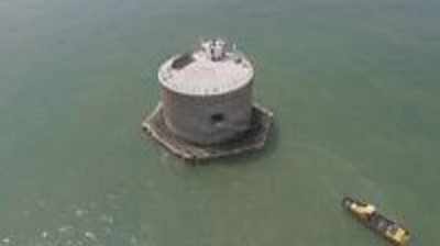 Nab Tower lighthouse: WW1 Solent tower filmed by drone - BBC News