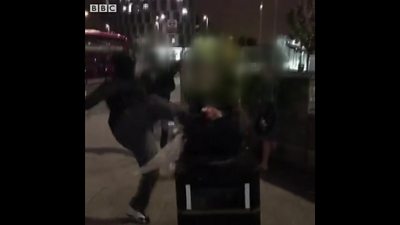 'Homeless man kicked' video investigated by police - BBC News