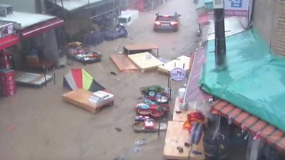 Typhoon causes widespread flooding in Busan, S Korea - BBC News