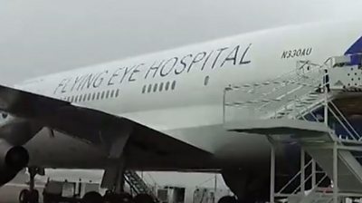 Flying Eye Hospital jet plane on show at Stansted Airport - BBC News