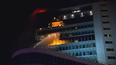 Premier Inn hotel near Bristol collapses after huge fire - BBC News