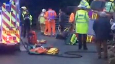 Stoke by Nayland fire engine crash hurts three crew members - BBC News