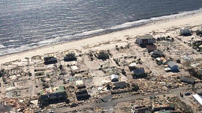 Aerial footage of destruction in Florida - BBC News