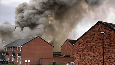 Fire crews tackle blaze at Masons Gin distillery - BBC News