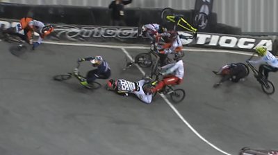 Eighth to first after spectacular crash in BMX Supercross World Cup ...