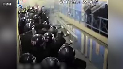 Full Sutton Prison rampage caught on camera - BBC News