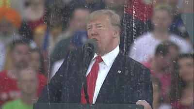 Trump claims army 'took over airports' in 1775 - BBC News