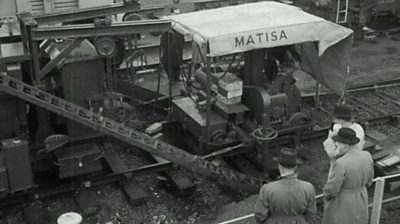 British Railways demonstrates newest track-laying equipment - BBC