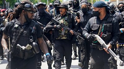 Breonna Taylor death: Gunshot at Louisville black militia protest - BBC ...