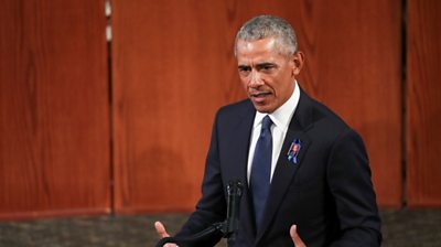 Obama on division, 'crazy conspiracies' and 'truth decay' - BBC News