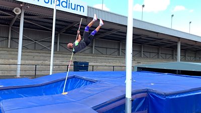 Pensioner Olympian Mike Bull still pole vaulting at 74 - BBC News