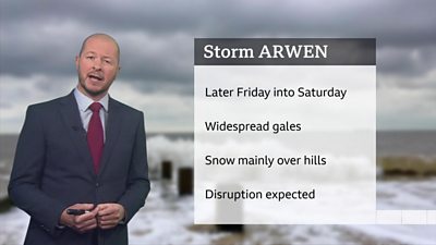 UK braces for Storm Arwen - BBC Weather