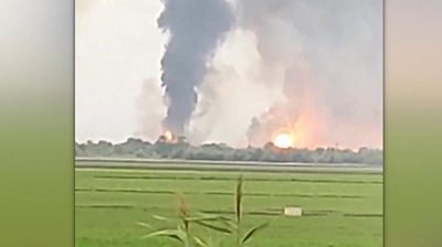 Crimea bridge: Video shows moment of huge explosion - BBC News