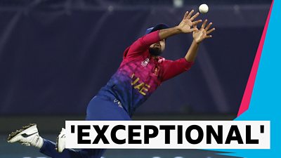 T20 World Cup: Basil Hameed takes amazing catch for UAE against Sri ...