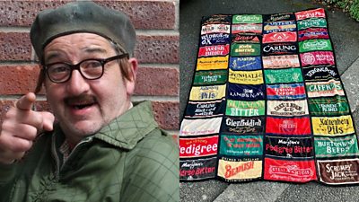 Gwerthu cwilt o dyweli cwrw C'mon Midffîld ar gyfer elusen - BBC Cymru Fyw