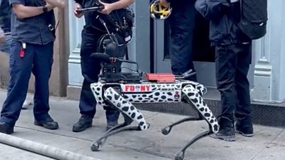 Robo dog deployed in New York parking garage collapse - BBC News