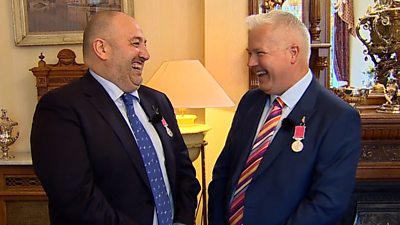 Wynne Evans and Derek Brockway awarded British Empire Medals - BBC News