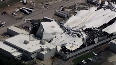 Tornado rips apart Pfizer manufacturing site in North Carolina - BBC News
