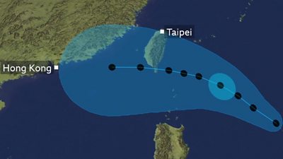 Typhoon Koinu heads towards Taiwan and Hong Kong - BBC Weather