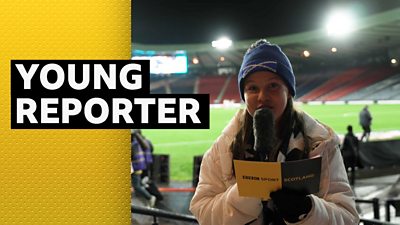 BBC young reporter Mia's day at Hampden - BBC Sport