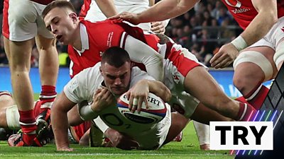 Six Nations 2024: Ben Earl powers through Wales' defence to score try ...