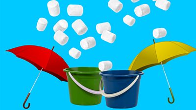 Kids collect marshmallows in Great Marshmallow Drop - BBC Newsround