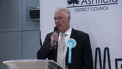 Lee Anderson wins the first seat for Reform UK in Ashfield - BBC News
