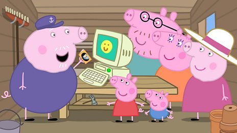 Peppa - Series 4: 31. Grandpa Pig’s Computer/Coimpiutair Pappa Muc ...