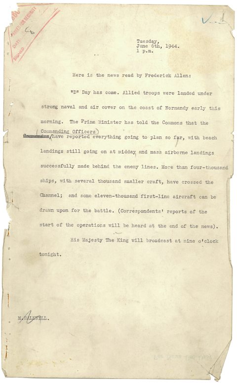 BBC Radio 4 - D-Day Reports - D-Day: 1pm news