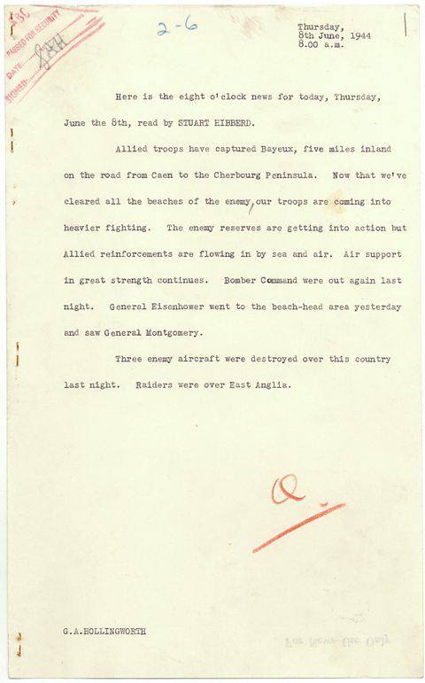 BBC Radio 4 - D-Day Reports - 8 June, 1944: 8am news