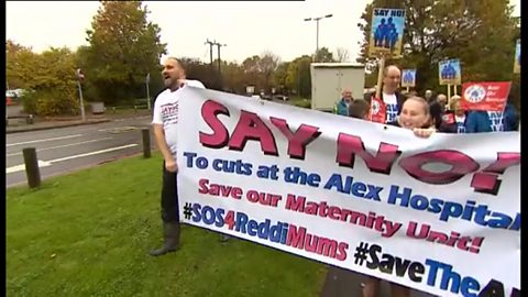 Alexandra Hospital vigil over maternity relocation - BBC News