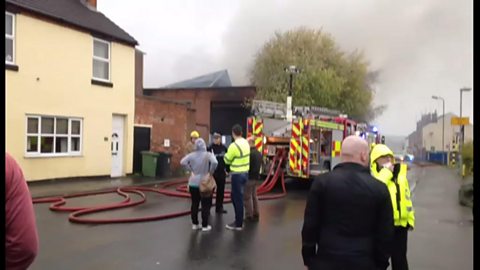 Kidderminster fire: Crews tackle 'large' blaze at industrial unit - BBC ...