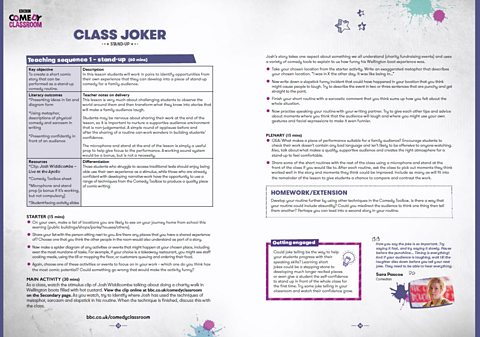 BBC - Comedy Classroom - Welcome to Comedy Classroom for secondary schools