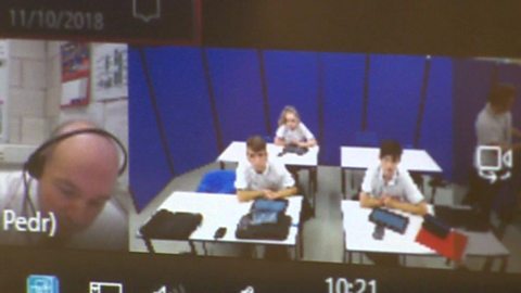 Lampeter school uses E-sgol video for remote learning - BBC News