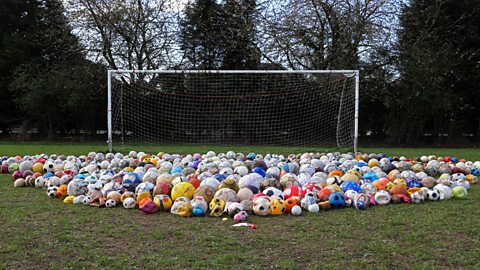 This artist used washed-up footballs to highlight plastic waste - BBC Three