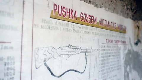 The isolated Albanian artillery base hidden in a cliff