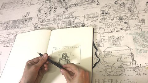 Unique 'dialectogram' drawings capture a regenerating city - BBC News