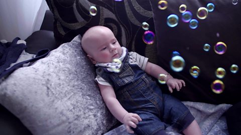 Sensory play with baby: Blowing bubbles - BBC Tiny Happy People
