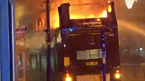 Birmingham double decker bus fire treated as arson - BBC News