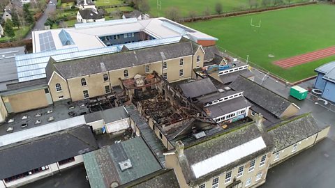 Pupils could be back in fire-hit school in February - BBC News