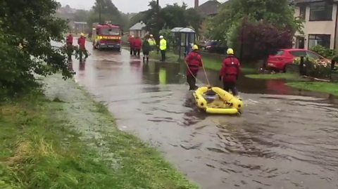 Lancaster homes evacuated due to flooding - BBC News