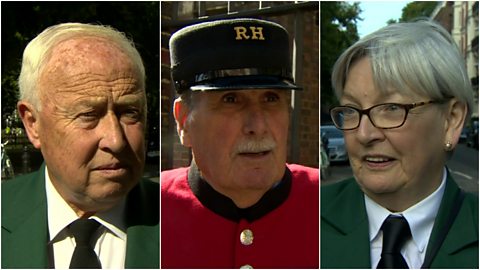 Queen Elizabeth II: Ex-RUC officers walk in funeral procession - BBC News