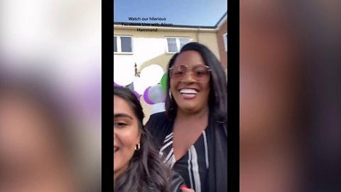 Droitwich reporter's 'chaotic' Alison Hammond interview goes viral - BBC News