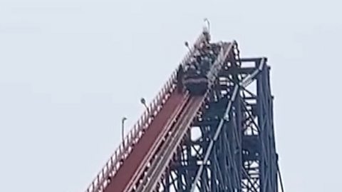 The Big One: Riders rescued from UK's highest rollercoaster again - BBC ...